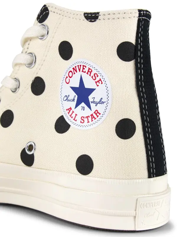 Play Comme Des Garcon Cdg Play X Converse Chuck Taylor All Star Polka Dot High-top Sneakers - White