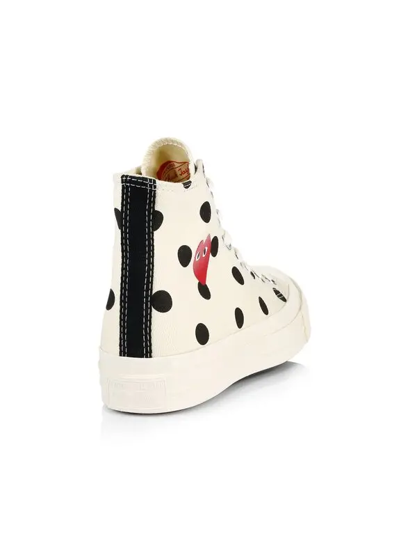 Play Comme Des Garcon Cdg Play X Converse Chuck Taylor All Star Polka Dot High-top Sneakers - White