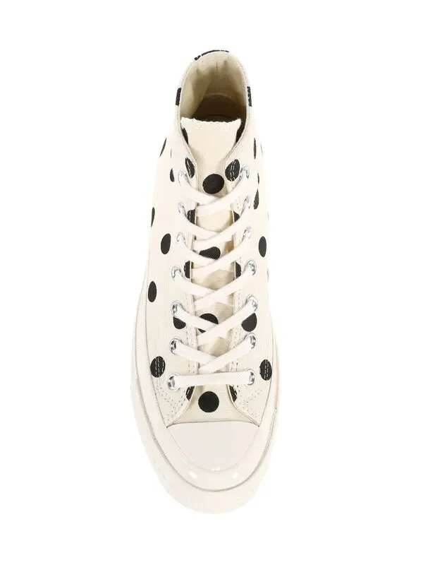 Play Comme Des Garcon Cdg Play X Converse Chuck Taylor All Star Polka Dot High-top Sneakers - White