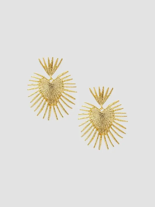 KENNETH JAY LANE Fan 22k -plated Drop Earrings