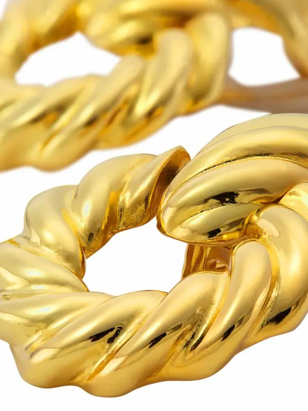 KENNETH JAY LANE 22k -plated Twisted Doorknocker Earrings