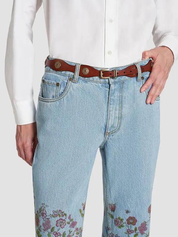 Etro Studded Leather Belt