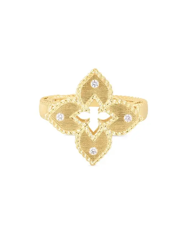 Roberto Coin 18k Yellow Diamond Quatrefoil Ring