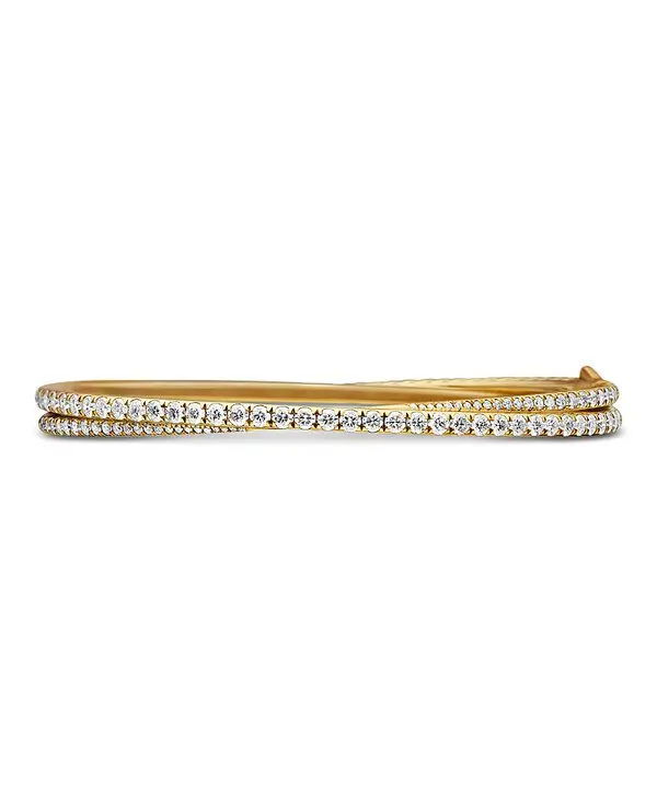 David Yurman 18k Yellow Diamond Pave Bangle - Gold