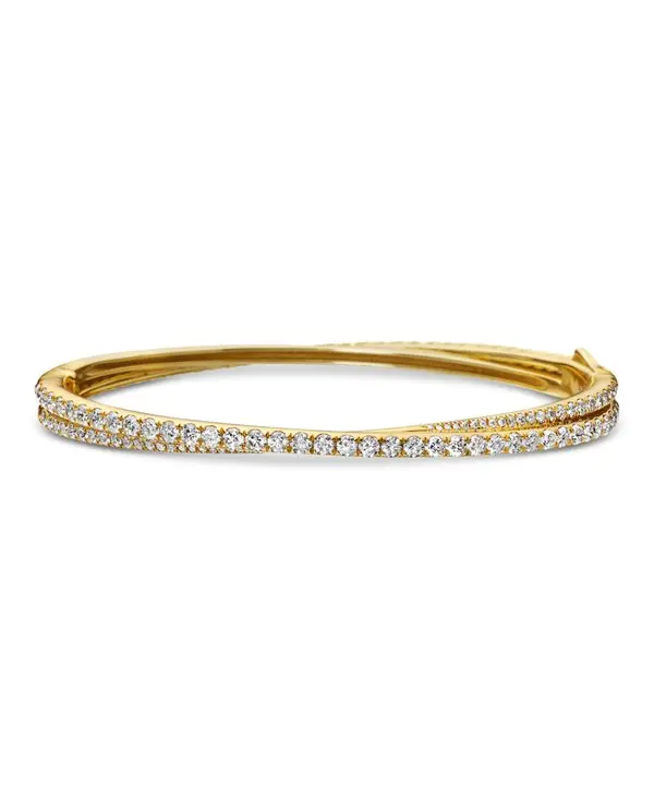 David Yurman 18k Yellow Diamond Pave Bangle - Gold