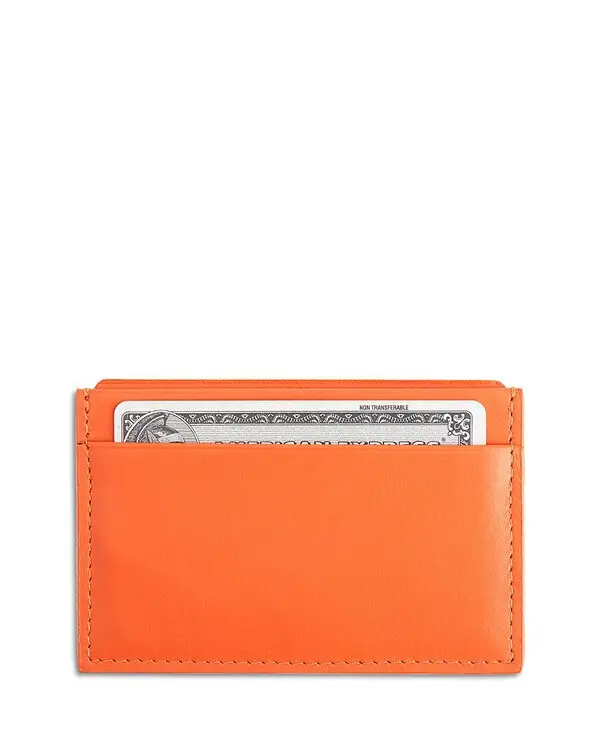 ROYCE NEW YORK Leather Rfid-blocking Executive Slim Credit Card Case - Orange