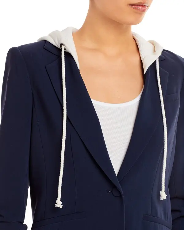 Cinq À Sept Khloe Hooded Blazer - Navy/ivory