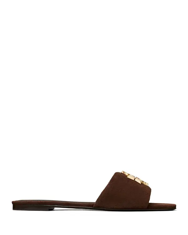 Tory Burch Eleanor Slide Sandals - Dark Cocoa