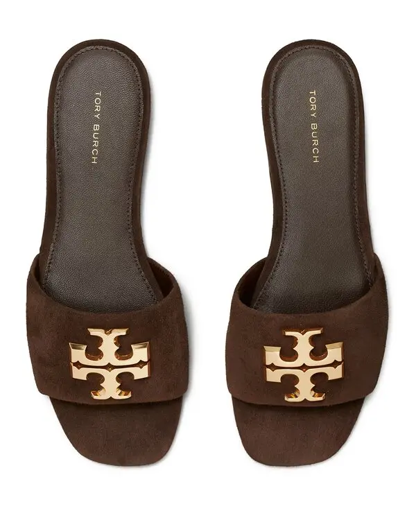 Tory Burch Eleanor Slide Sandals - Dark Cocoa