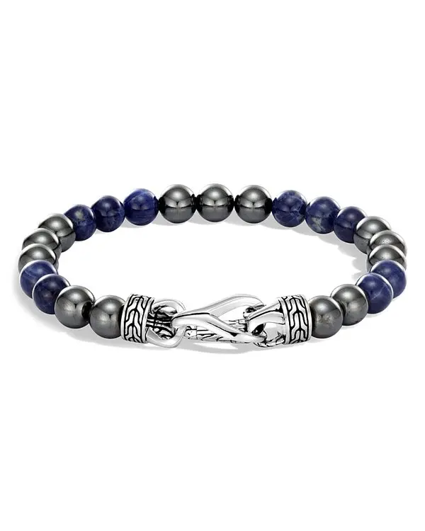 John Hardy Classic Chain Sodalite & Hematite Beaded Bracelet - Blue/silver