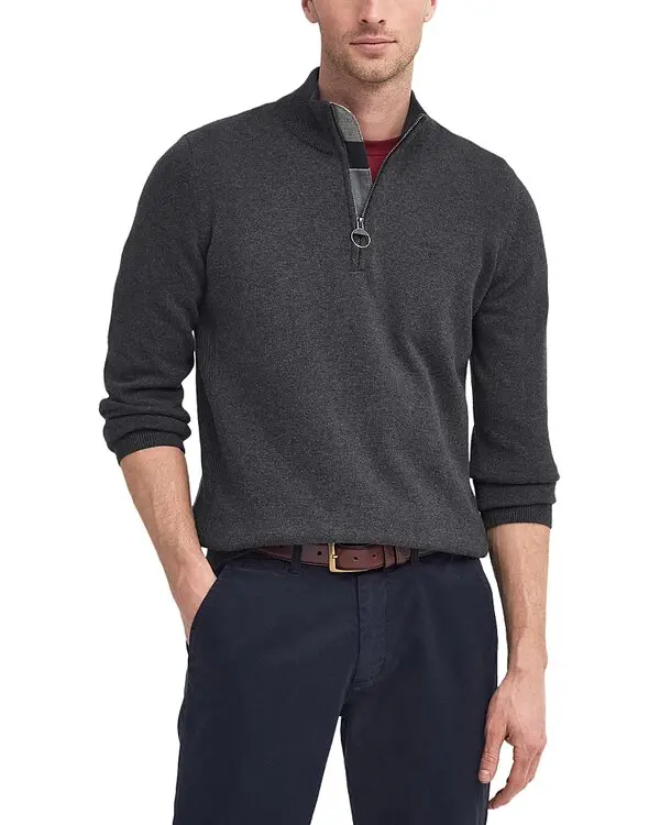Barbour Cotton Half Zip Jumper - Charcoal