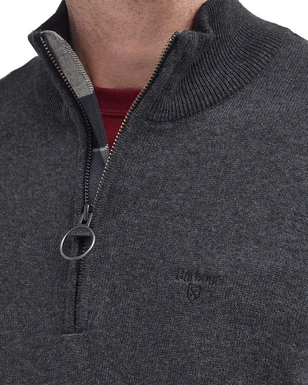 Barbour Cotton Half Zip Jumper - Charcoal