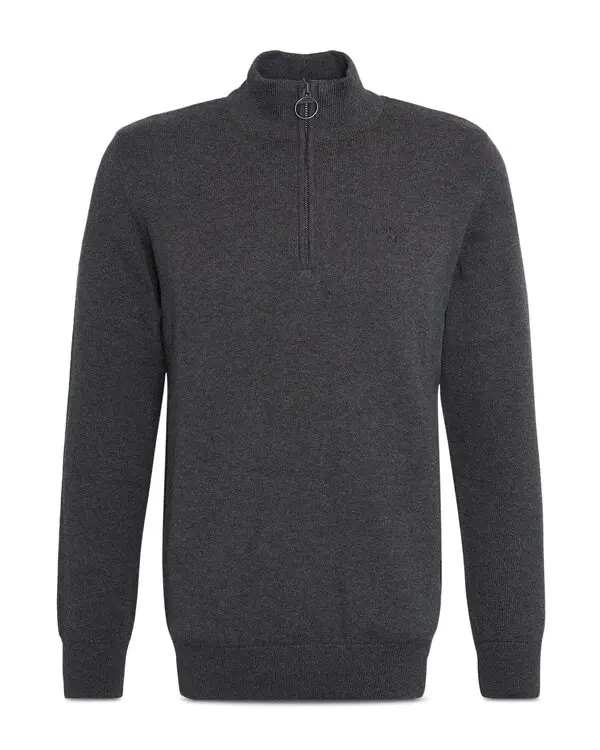 Barbour Cotton Half Zip Jumper - Charcoal