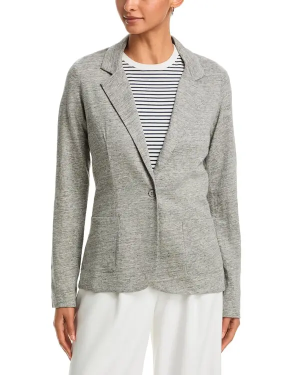 Majestic Filatures Fitted Linen Blazer - Granit