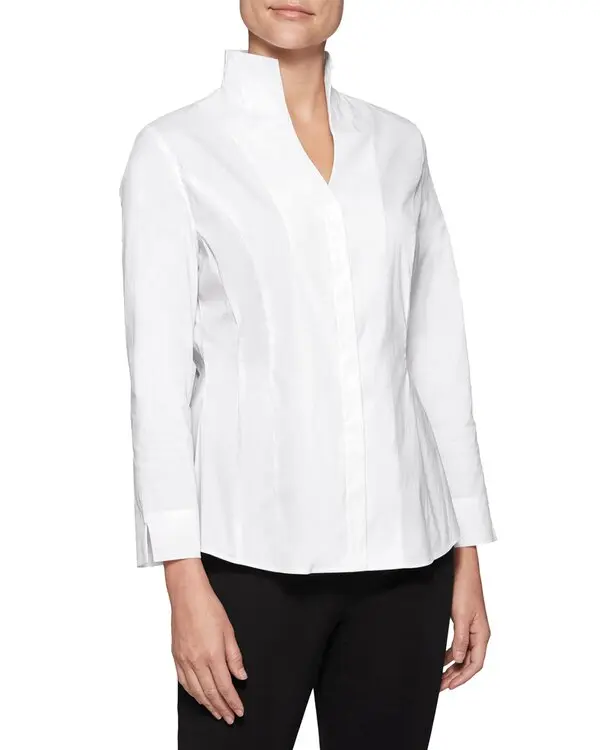 Misook Mandarin Collar Shirt