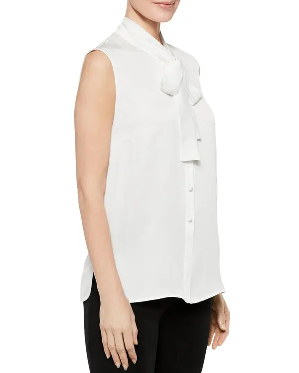 Misook Tie Neck Sleeveless Top