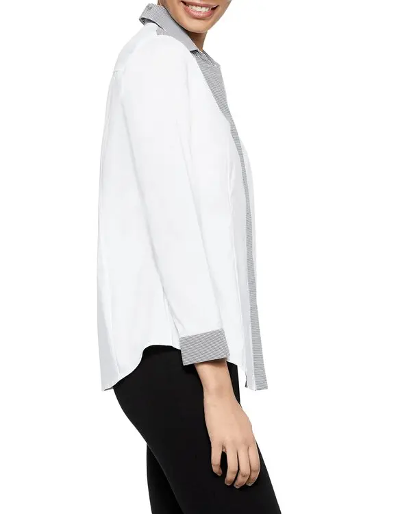 Misook Striped Trim Shirt