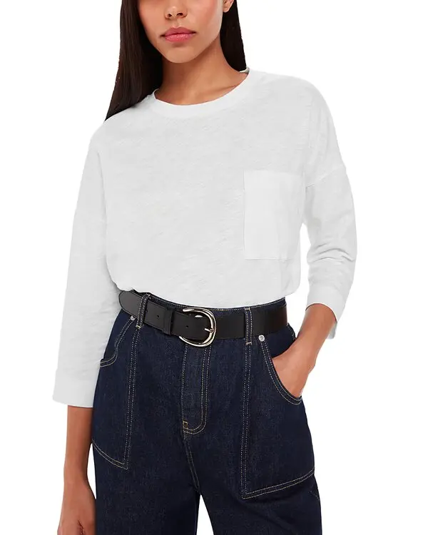 Whistles Organic Cotton Pocket Top - White