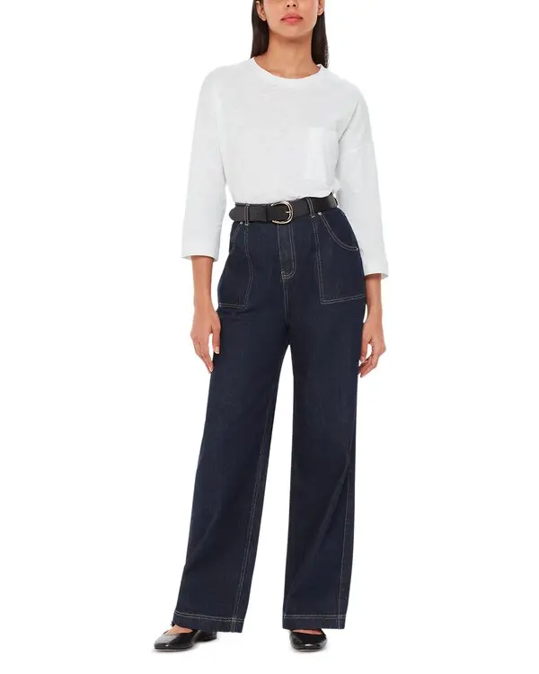 Whistles Organic Cotton Pocket Top - White