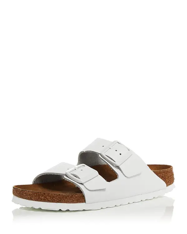 BIRKENSTOCK Arizona Soft Footbed Slide Sandals - White Leather