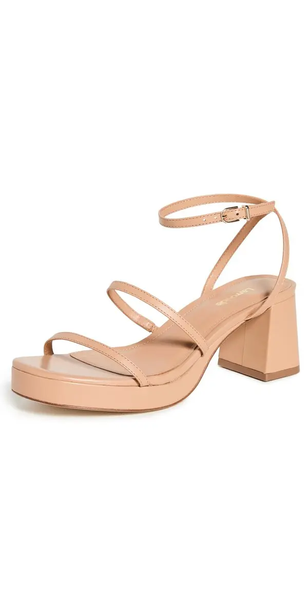 Larroude Gio Platform Sandals - Tan