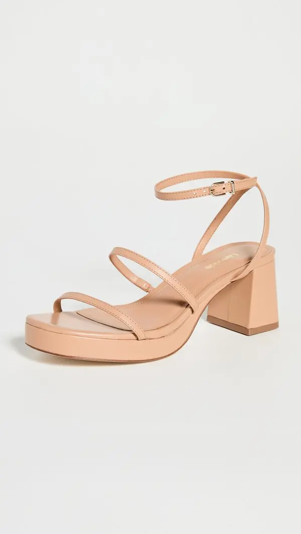 Larroude Gio Platform Sandals - Tan