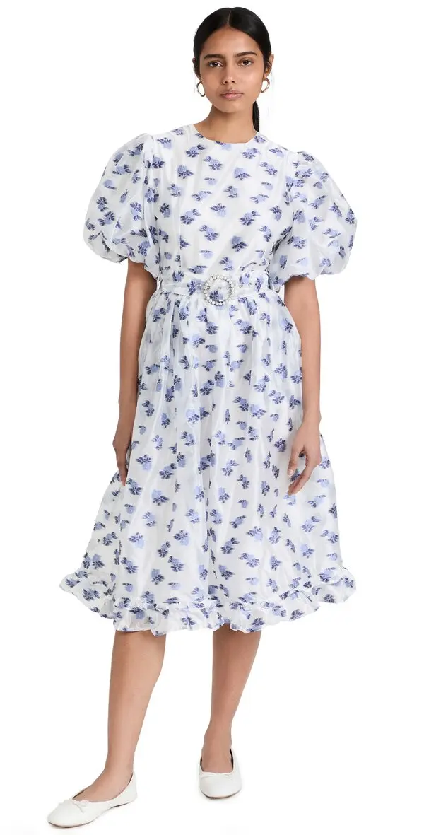 タグ付きSister Jane Pearl Floret Midi Dress Sister Jane Pearl Floret Midi Dress In Ivory/Blue - 50% Off