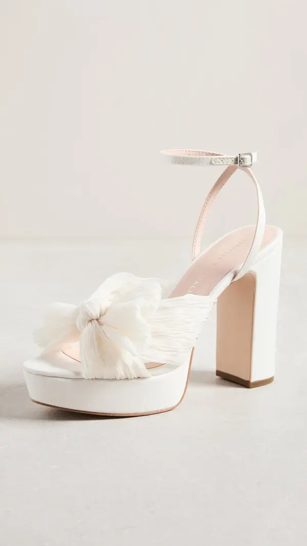 LOEFFLER RANDALL Natalia Platform Bow Sandals - Pearl