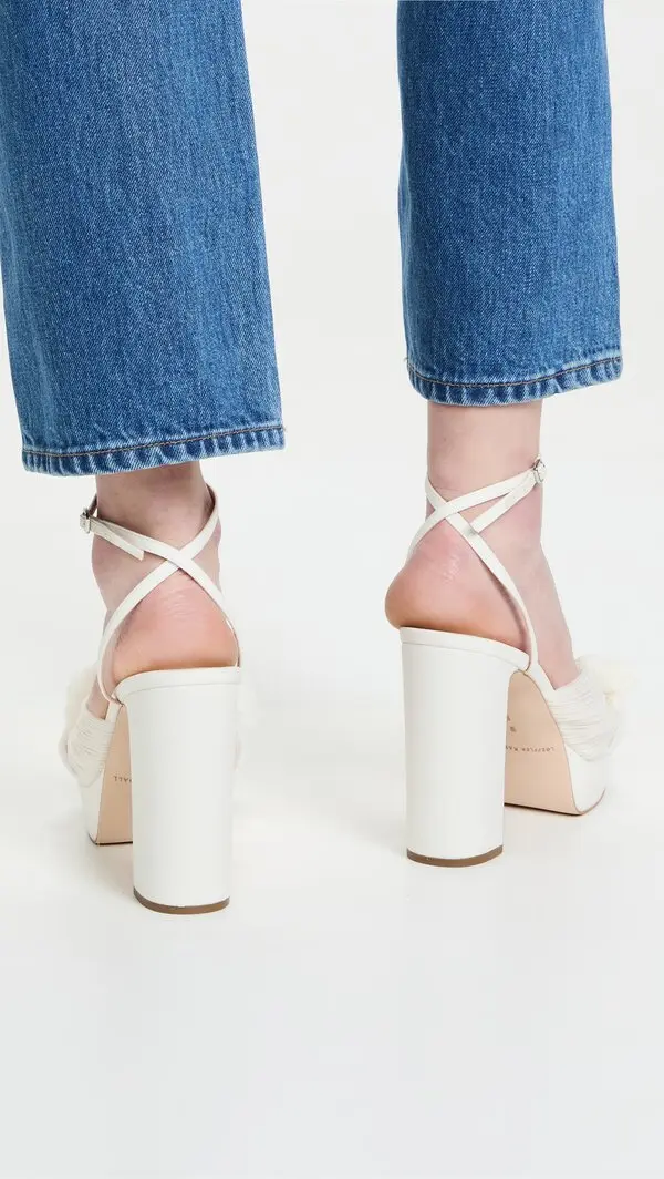 LOEFFLER RANDALL Natalia Platform Bow Sandals - Pearl