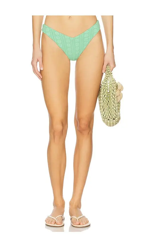 Beach Riot Vanessa Bikini Bottom - Sage Bloom Jacquard