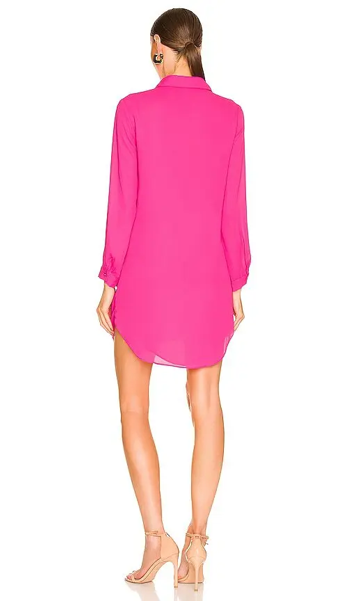 KRISA Drape Button Front Mini In Fuchsia