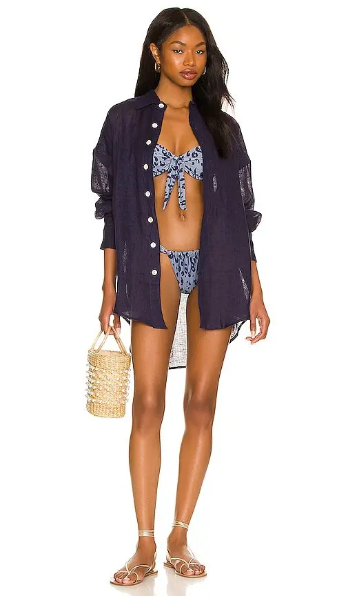 Vitamin A® Playa Shirt Dress In Navy