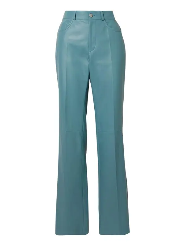 Loro Piana Leather Straight-leg Pants - Blue
