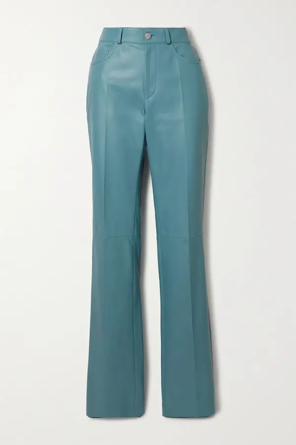 Loro Piana Leather Straight-leg Pants - Blue