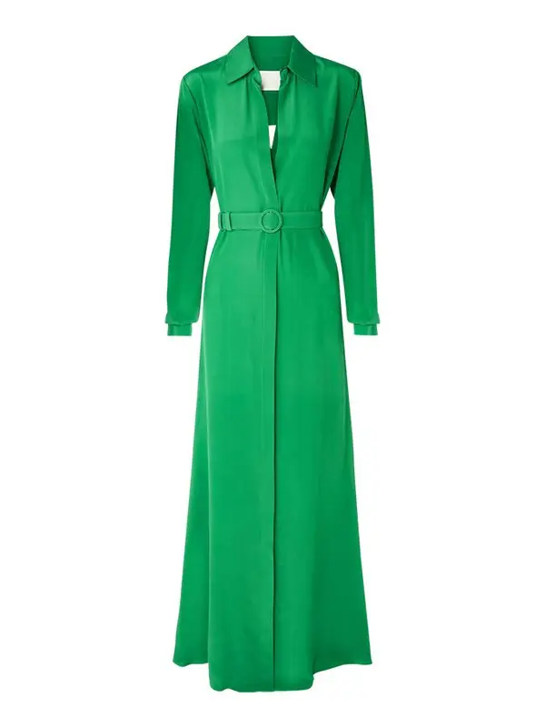 Costarellos Willa Open-back Silk Crepe De Chine Gown