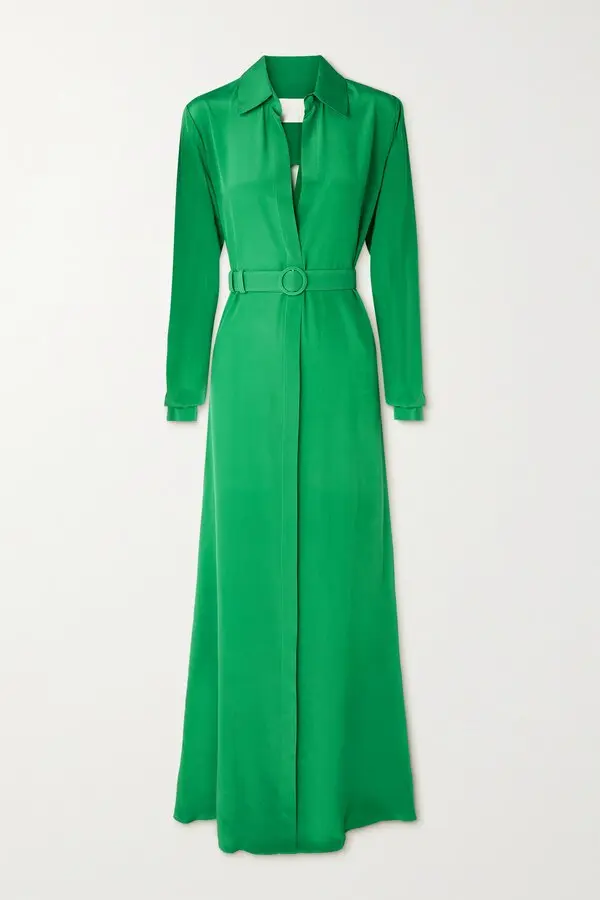Costarellos Willa Open-back Silk Crepe De Chine Gown