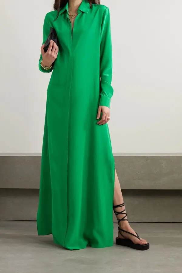 Costarellos Willa Open-back Silk Crepe De Chine Gown