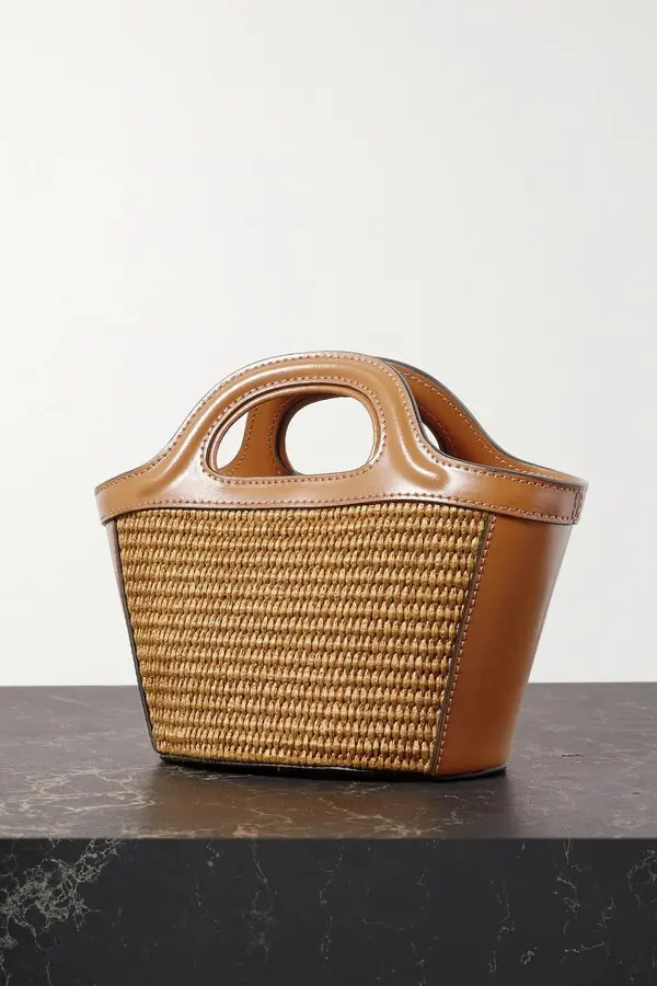 Marni Tropicalia Micro Raffia Tote - Brown