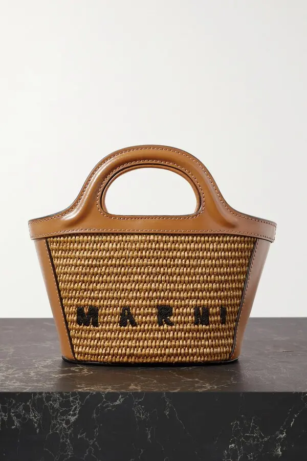 Marni Tropicalia Micro Raffia Tote - Brown