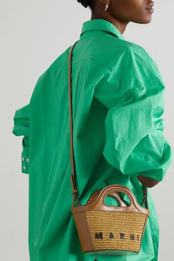 Marni Tropicalia Micro Raffia Tote - Brown