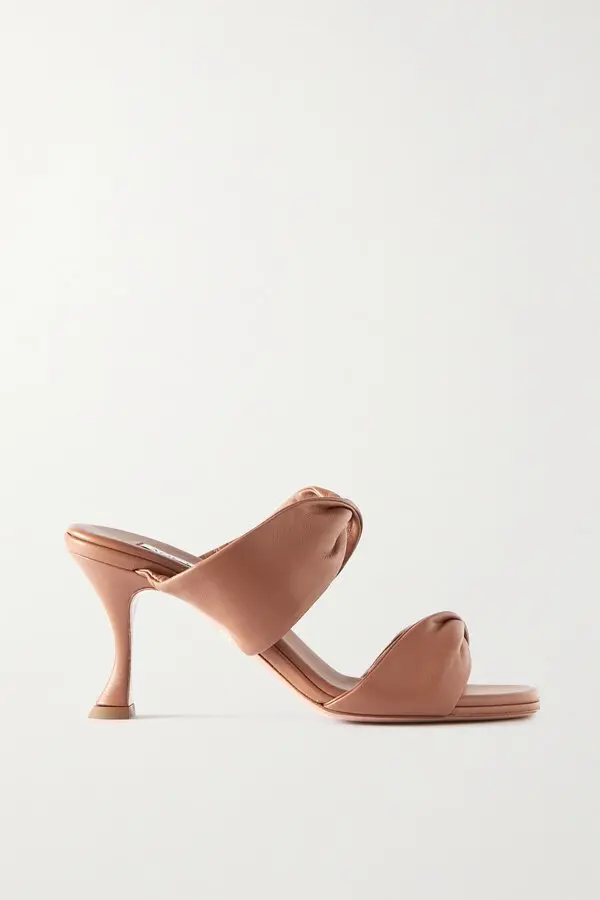AQUAZZURA Twist 95 Leather Sandals - Brown
