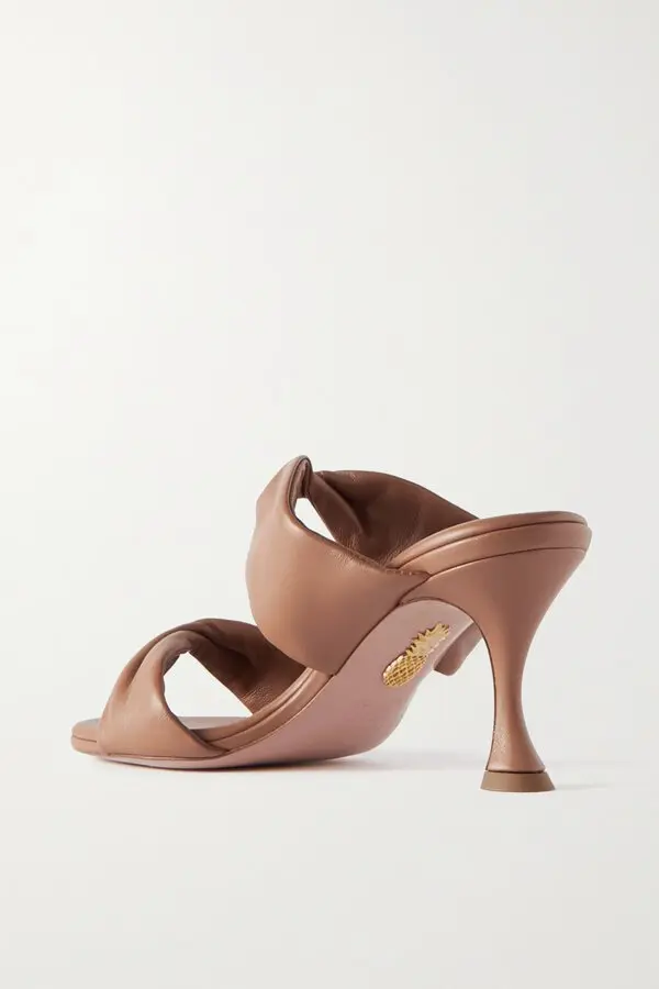 AQUAZZURA Twist 95 Leather Sandals - Brown