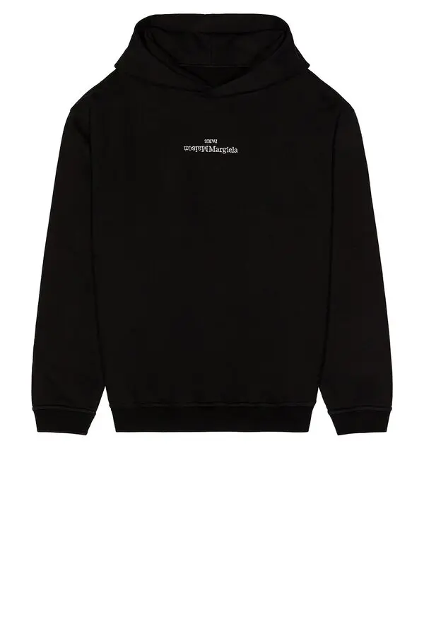 MAISON MARGIELA Upside Down Logo Hoodie - Black