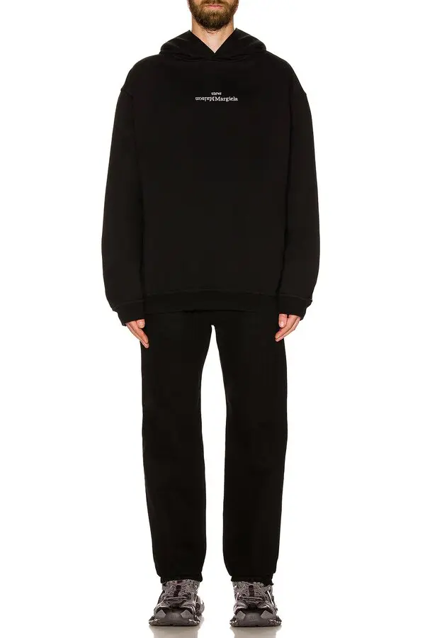 MAISON MARGIELA Upside Down Logo Hoodie - Black