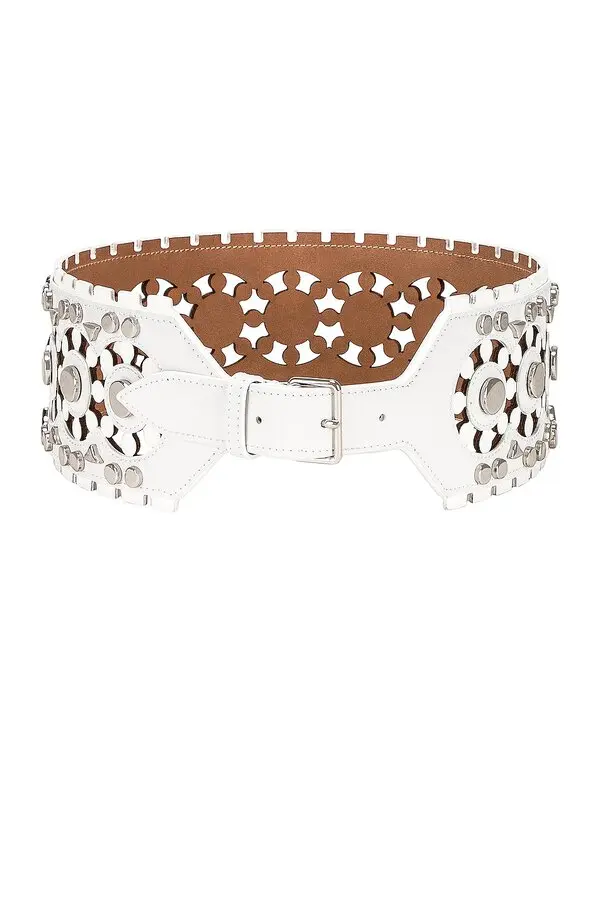Alaïa Perforated & Studs Belt - Blanc Optique
