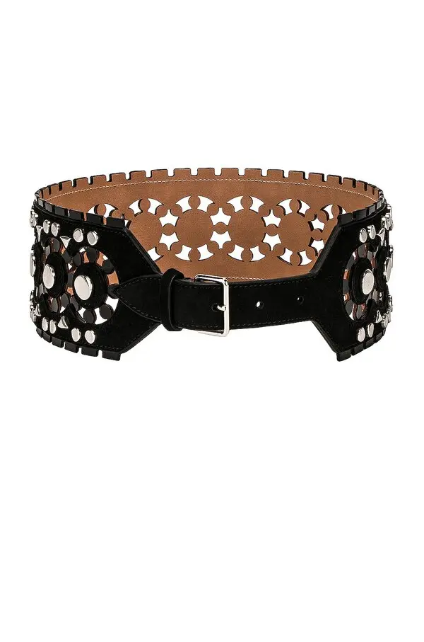 Alaïa Perforated And Studded Belt - Noir