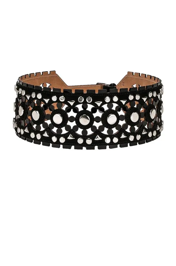 Alaïa Perforated And Studded Belt - Noir
