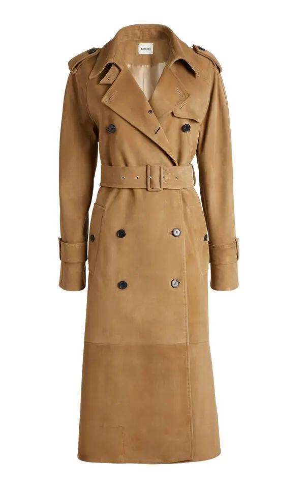 Khaite Selly Suede Trench Coat