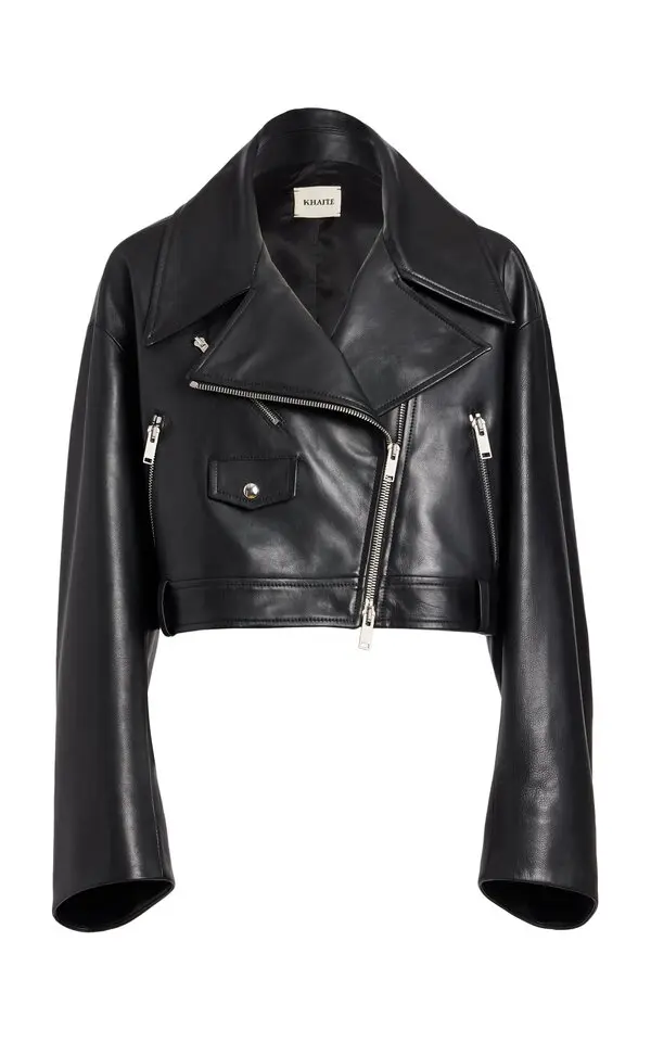 Khaite Gelman Cropped Leather Jacket