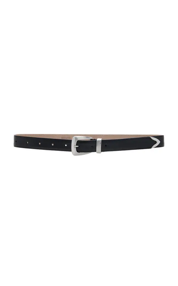 Khaite Benny Slim Leather Belt - Black